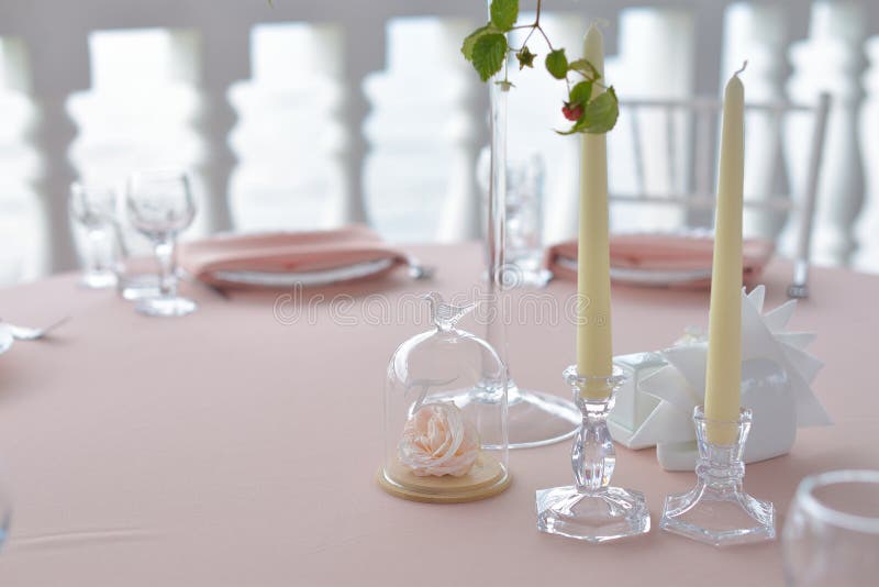 Decorated and Numbered Wedding Table. Stock Image - Image of green ...