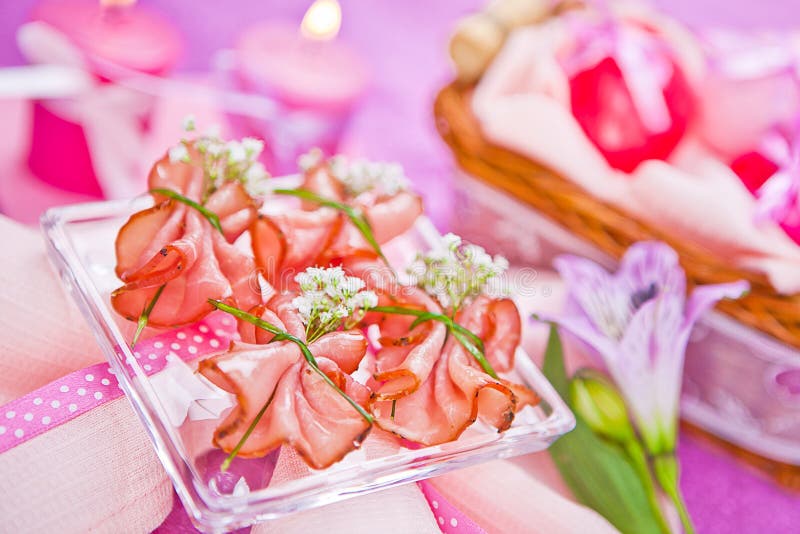 Decorated piece of ham stock photo. Image of roasted - 18576364