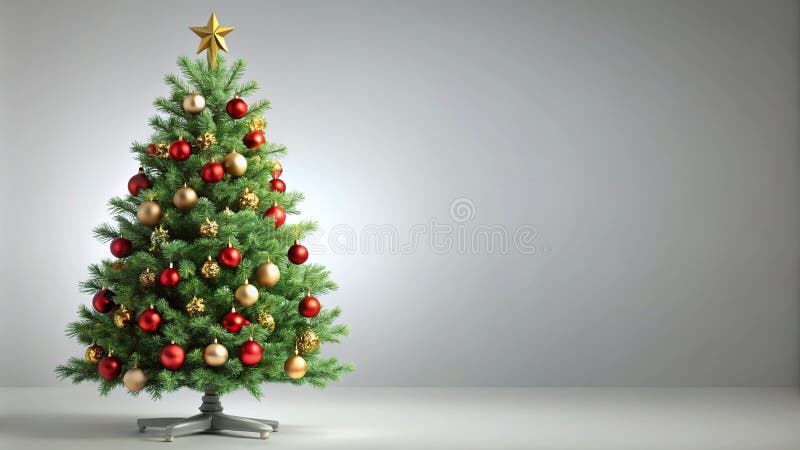 Festive Spirit: Decorated Pine Tree with Alpha Channel for Christmas ...