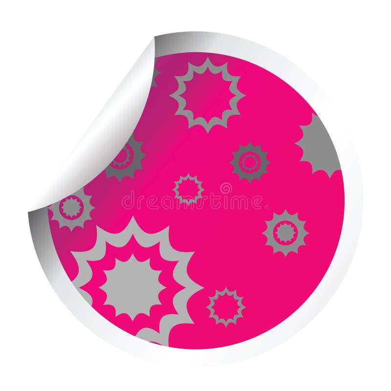 Decorated pink sticker stock illustration. Illustration of shinnying ...