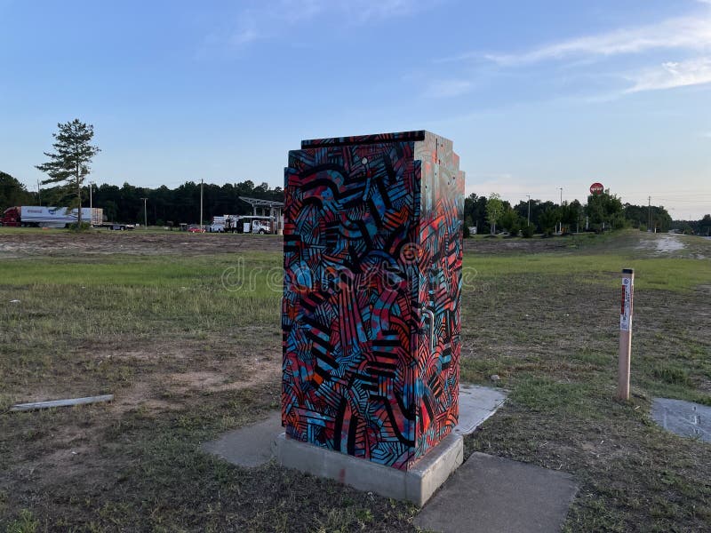 Decorated Power Panel Box Street Side Editorial Stock Image - Image of ...