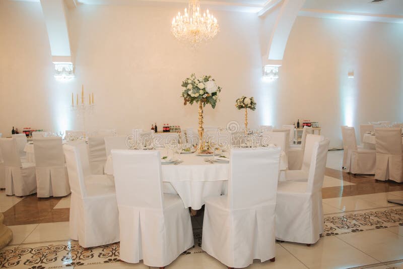 Decorated Restaurant on the Wedding Day. Inside. Interiors Stock Image ...