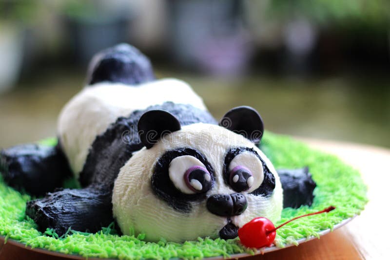 Panda cake stock photo. Image of babypanda, sweet, green - 236123902