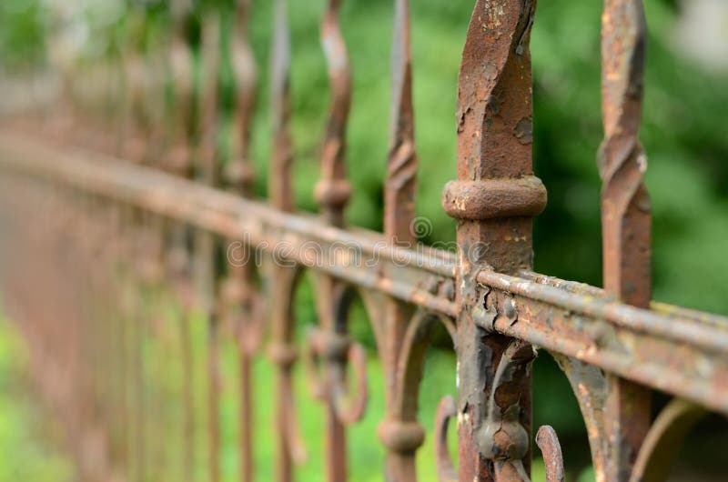 Rusted iron fence stock image. Image of protection, closeup - 114292655