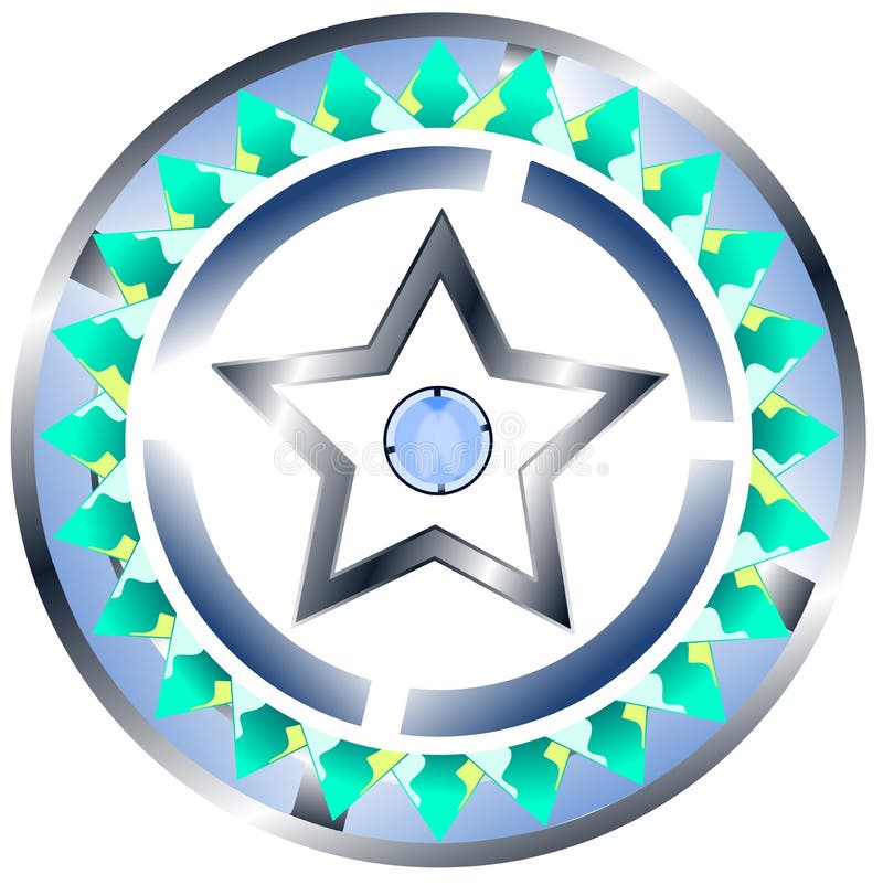 Decorated Shield with Star Isolated Stock Image - Illustration of ...
