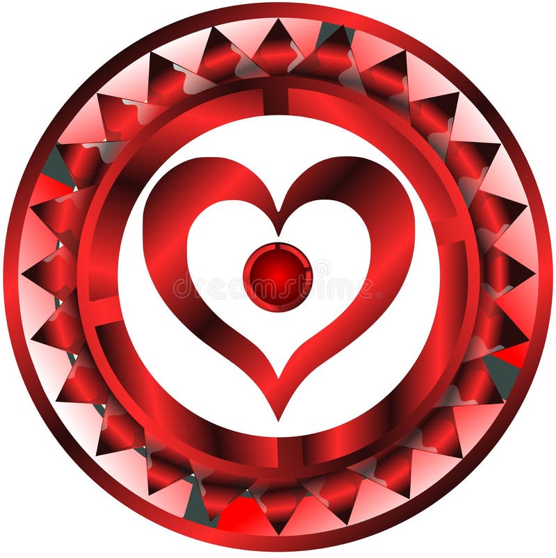 Decorated Shield with Heart Isolated Stock Illustration - Illustration ...