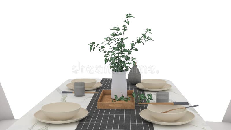 Decorated Simple Dining Table on White Background Stock Footage - Video ...