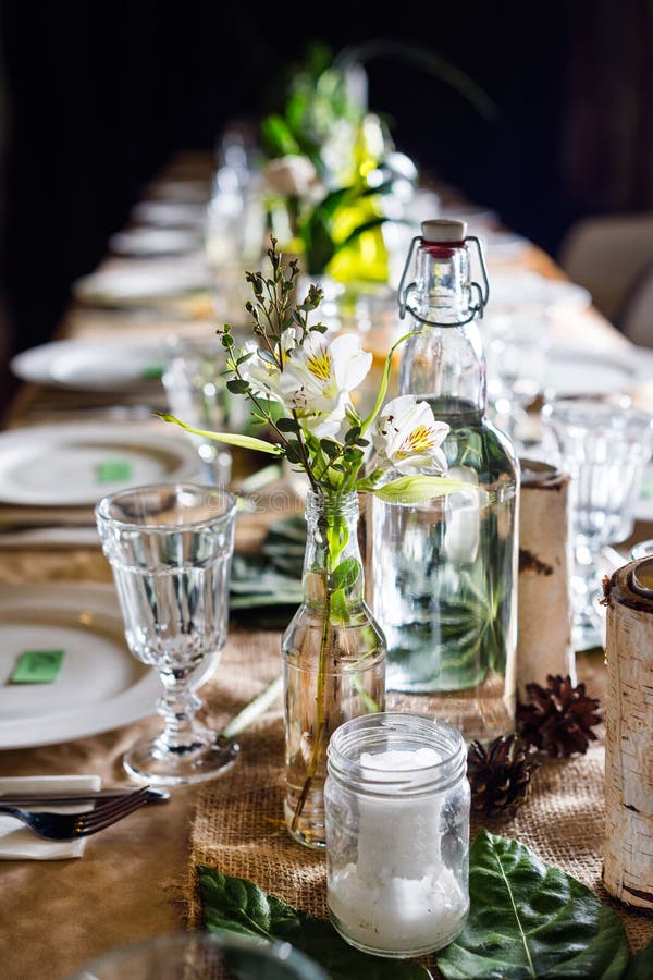 Decorated Table Ready for Dinner. Beautifully Stock Photo - Image of ...