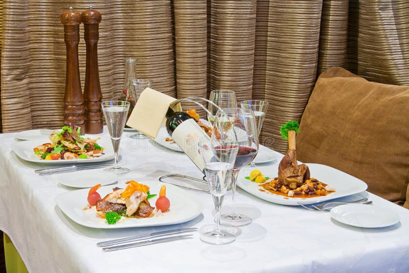 Table Setting of Spanish Tapas Stock Photo - Image of setting, snack ...