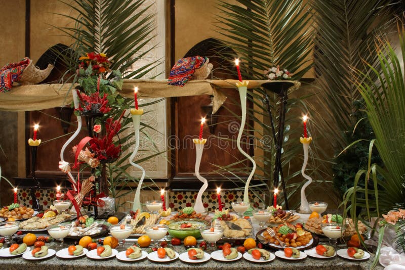 Tropical Buffet Table stock photo. Image of dessert, night - 3067610