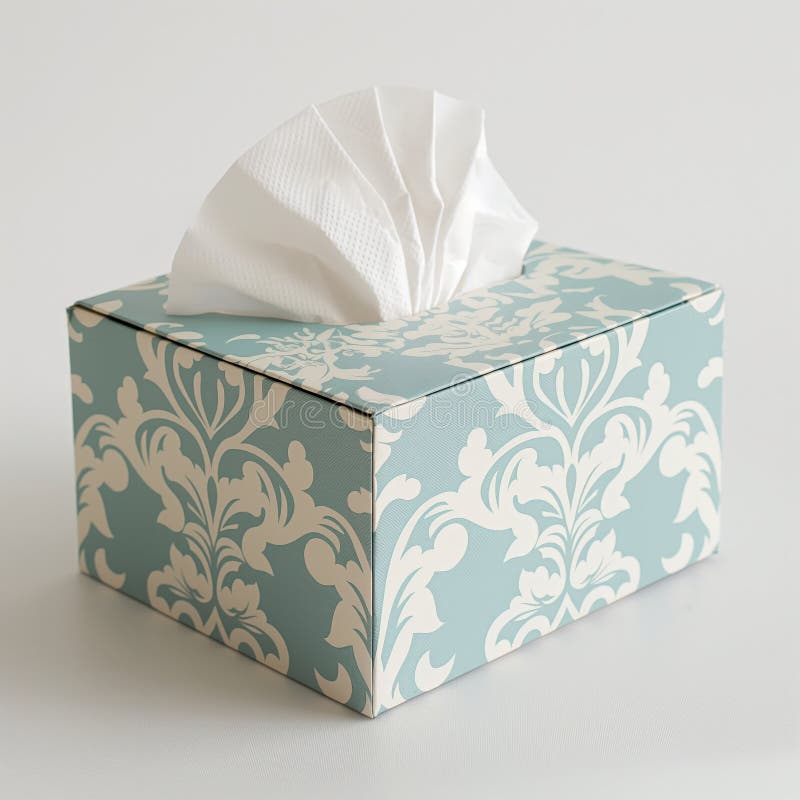 Elegant Tissue Box on White Background Stock Image - Image of item ...