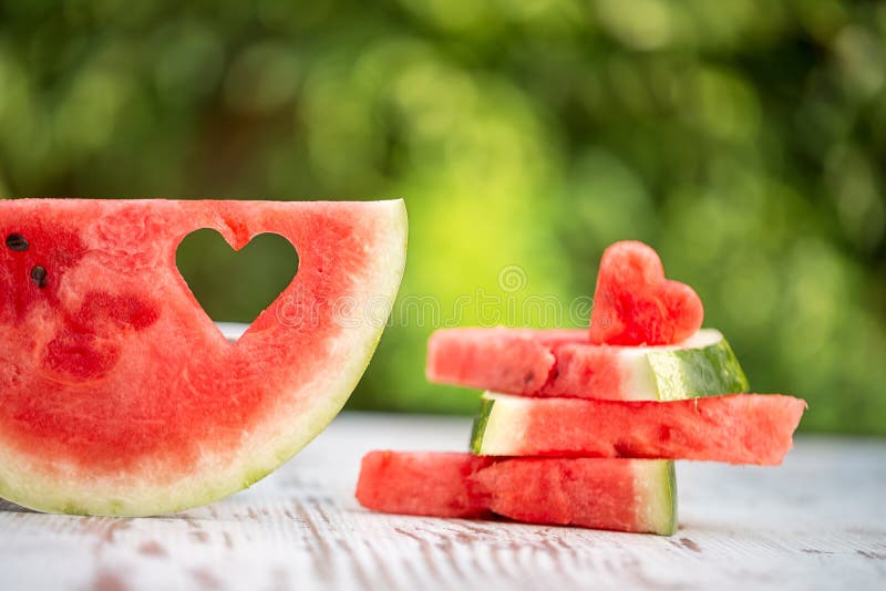 Decorated Watermelon Slices Stock Image - Image of gourmet, heart: 55661335