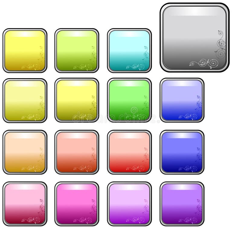 Decorated web buttons stock vector. Illustration of glossy - 5892528