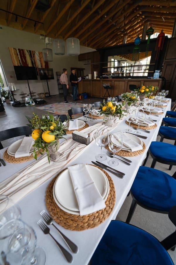 Decorated Wedding Banquet Hall in Classic Style. Stock Image - Image of ...