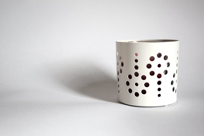 Decorated White Container with Holes on a White Background Stock Image ...