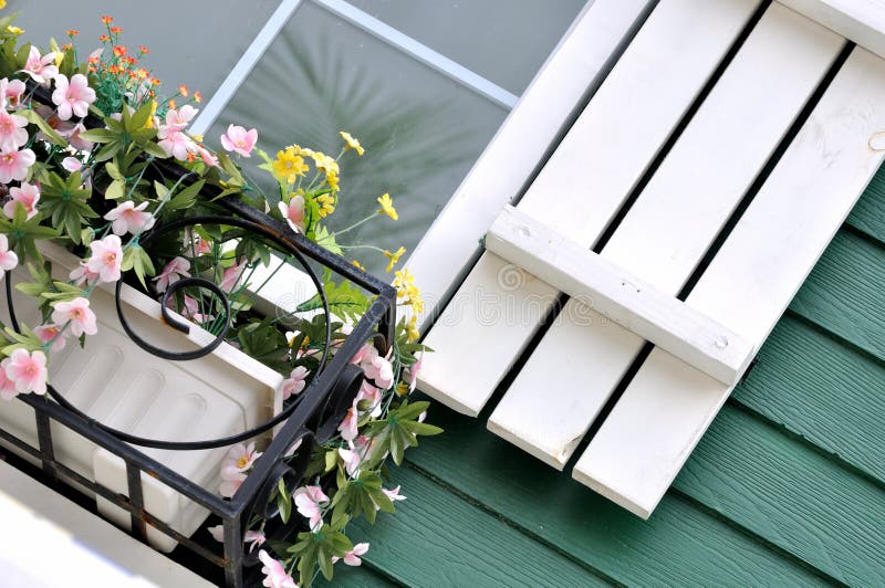 Decorated Window with Flower in Detail Stock Photo - Image of beautiful ...
