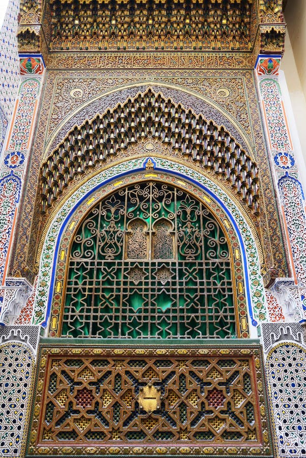 Decorated Window of a Mosque in Fes Stock Photo - Image of window ...