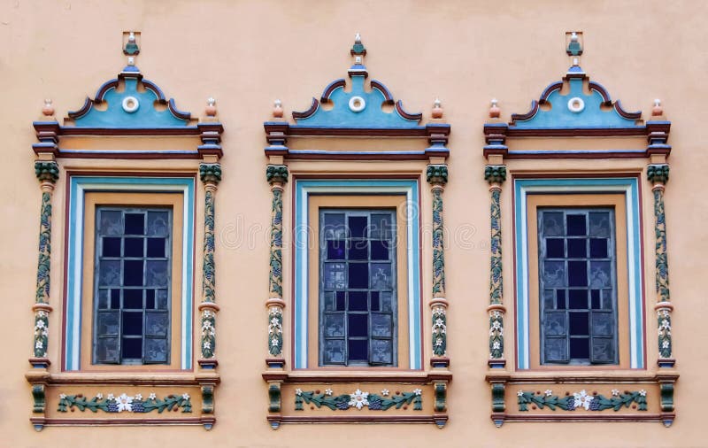 Decorated windows stock image. Image of pauls, blue, glass - 28623485