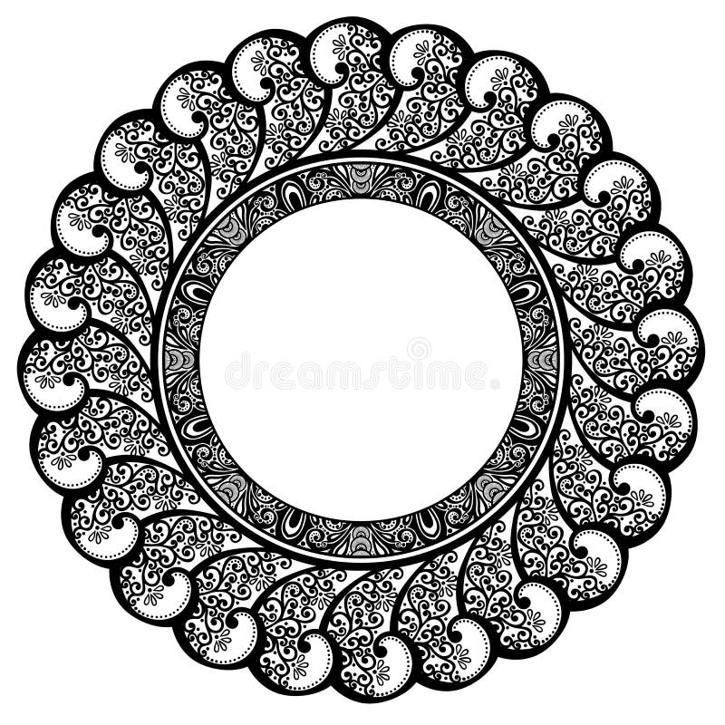 Decoratief Rond Kader vector illustratie. Illustration of decoratie ...