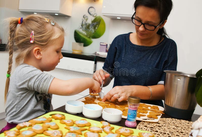 Decorating Christmas Cookies Stock Photo - Image of cookies, caucasian ...