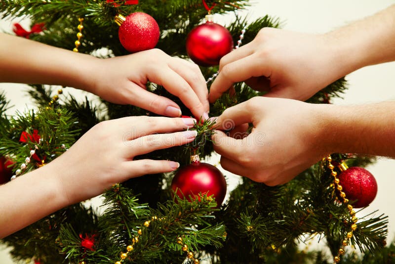Decorating the Christmas Tree Stock Photo - Image of holiday, year ...