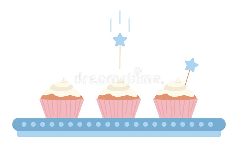 Decorating Cupcakes Semi Flat Color Vector Objects Stock Vector ...