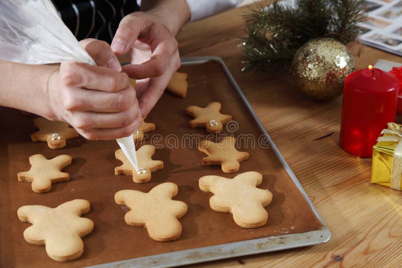 Decorating Ginger Bread Man Stock Image - Image of cooked, enjoyment ...