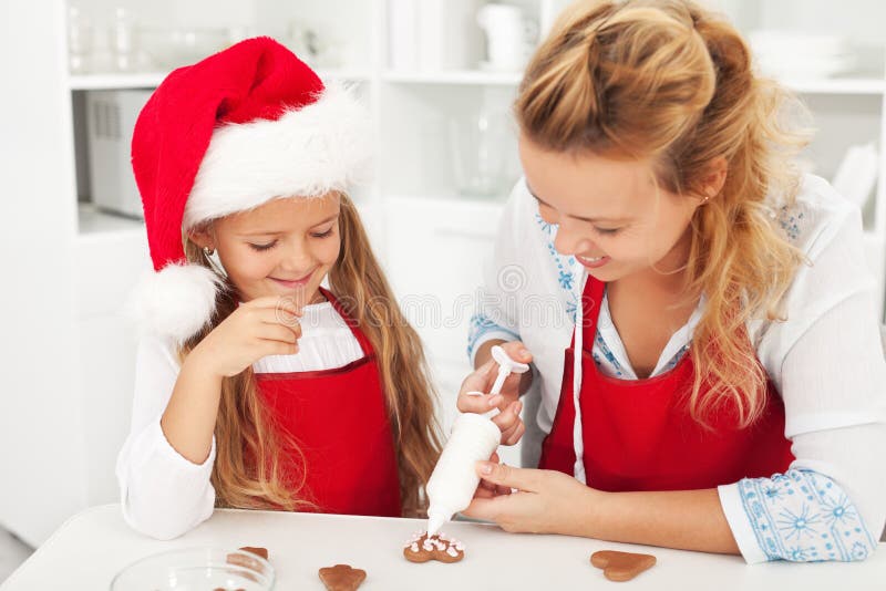 Decorating the Gingerbread Cookies Stock Photo - Image of cookies, home ...