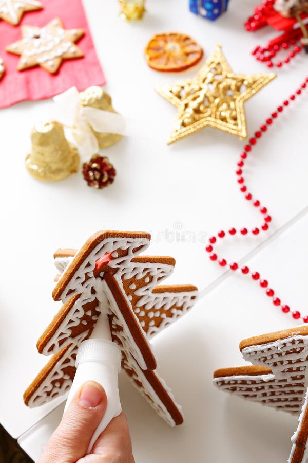 Decorating Gingerbread Cookies. Stock Image - Image of atmosphere ...