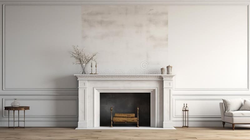 Decorating Ideas for Empty Wall Space Above Fireplace Mantel Stock ...