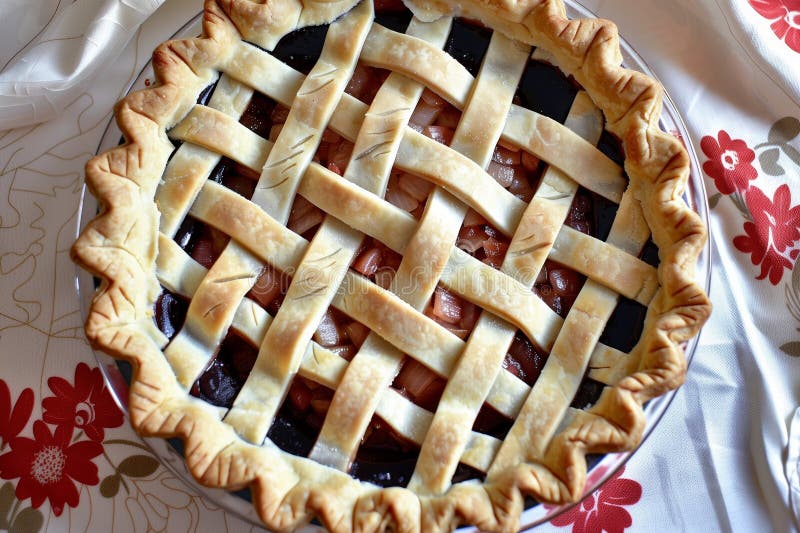 Decorating a Pie Crust with Lattice Patterns Stock Photo - Image of homemade, activity: 313361790