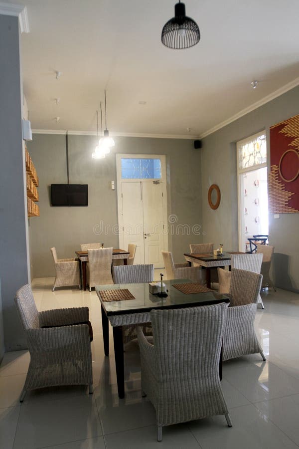 Decorating a restaurant editorial stock photo. Image of window - 53539198