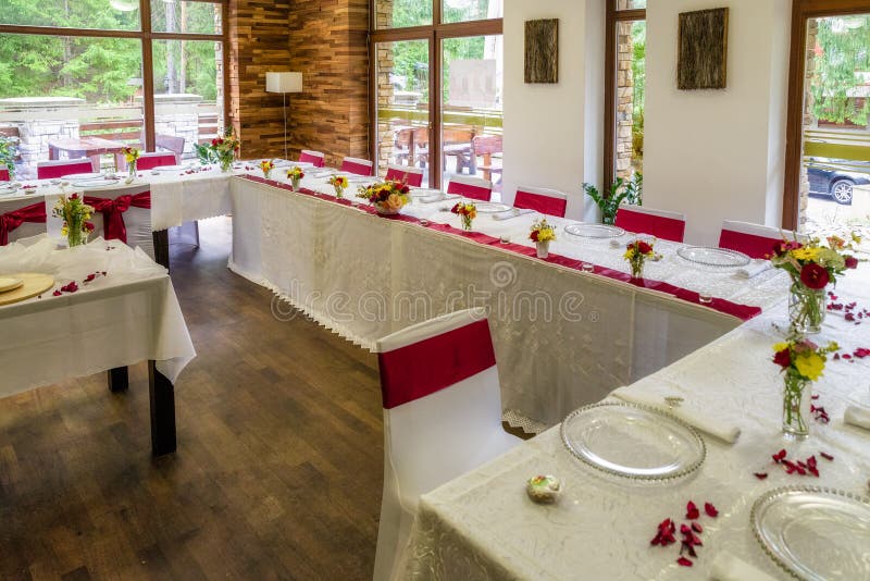Festive Evening in Restaurant Stock Image - Image of dinner, cutlery ...