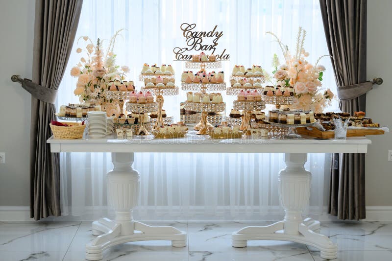 Decoration of a Candy Bar with Various Sweets for a Festive Event ...