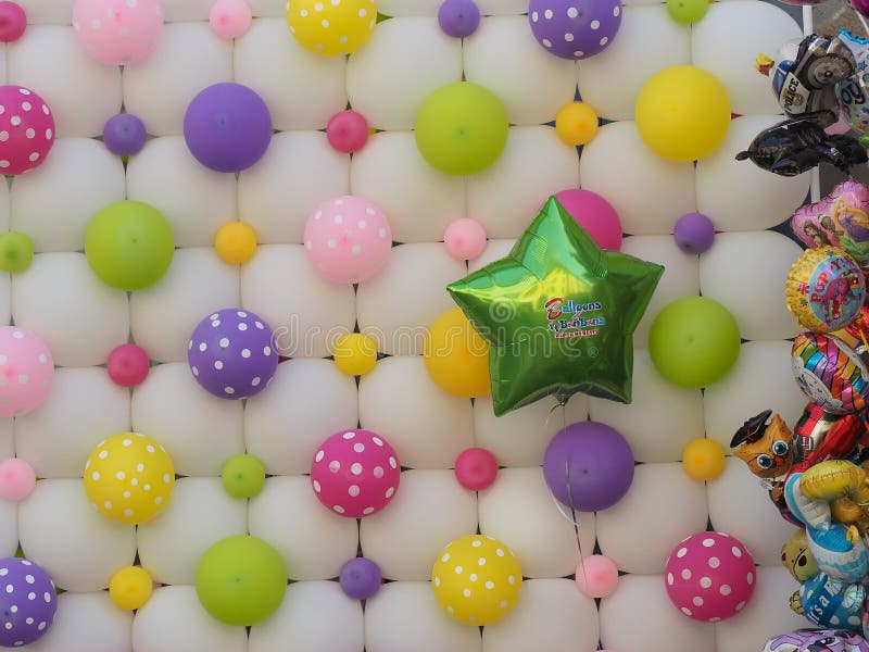 Decoration of Colored Balloons Editorial Stock Image - Image of frame ...