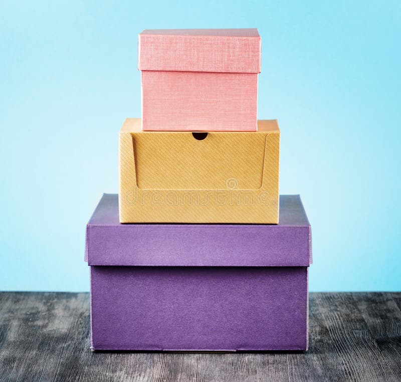 Colorful Package Box on a Table Stock Photo - Image of pastel, holiday ...