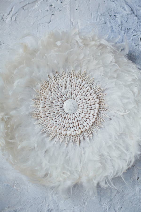 Decoration of Feathers and Shells Stock Photo - Image of jewelery ...