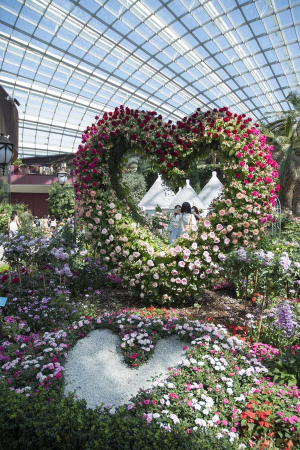 Decoration in the Flower Dome at Gardens by the Bay Singapore Editorial ...