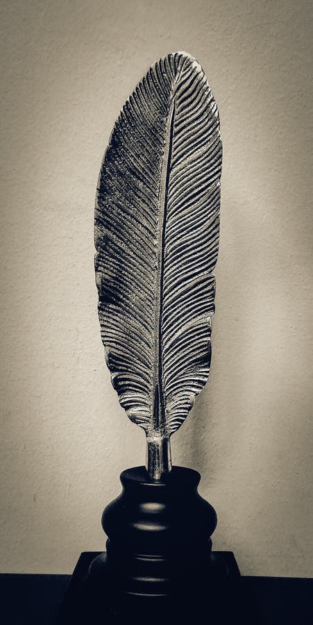 Decoration in the Form of a Silver Feather Stock Photo - Image of form ...