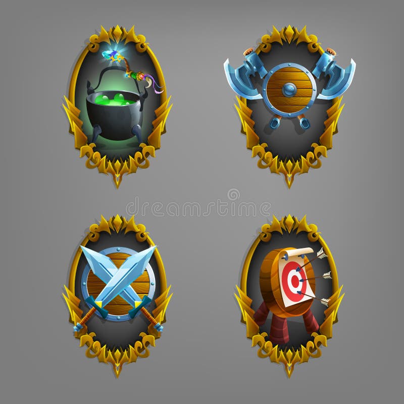 Decoration Icons for Games. Stock Vector - Illustration of fantasy ...
