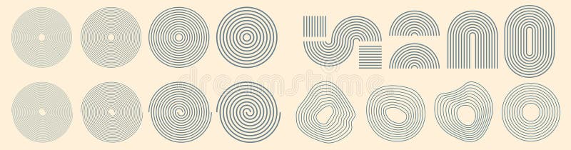Decoration Lines Art Strokes Abstract Concentric Doodle Vector Design ...