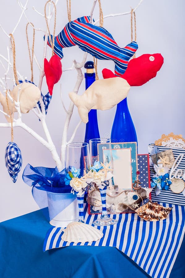 Decoration on the Marine Theme with Seashells Stock Photo - Image of ...