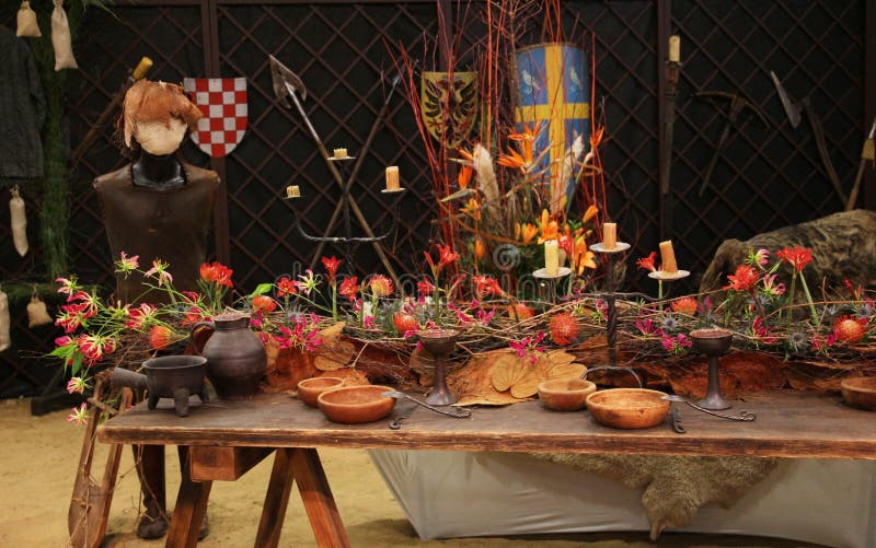 Decoration Medieval Feast in the Castle Stock Image - Image of elegant ...