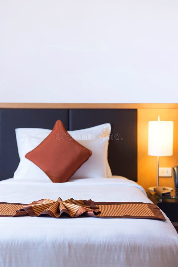 Decoration in Modern Simply Bedroom Stock Image - Image of cushion ...