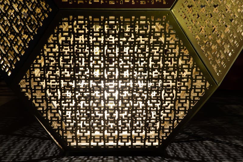 Decoration Partition Pattern Wooden in a Building. Stock Photo - Image ...