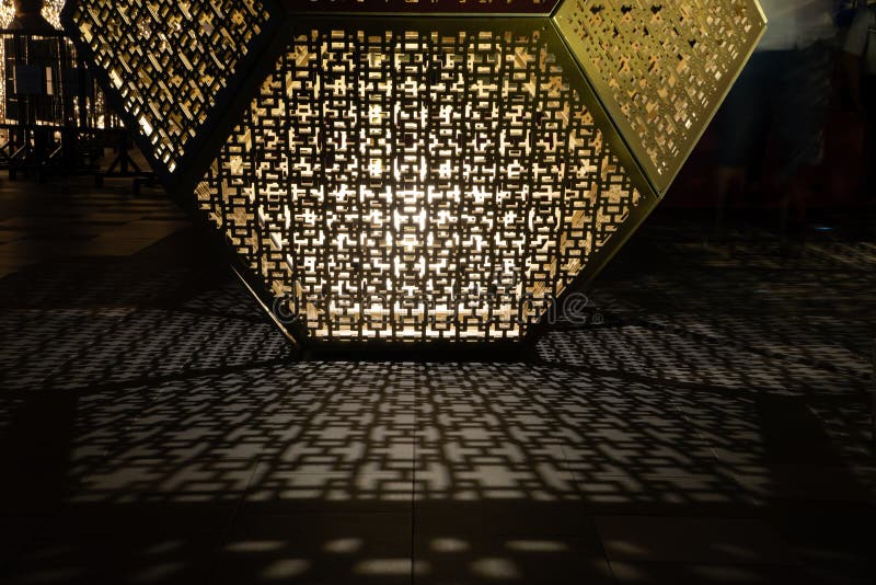 Decoration Partition Pattern Wooden in a Building. Stock Image - Image ...