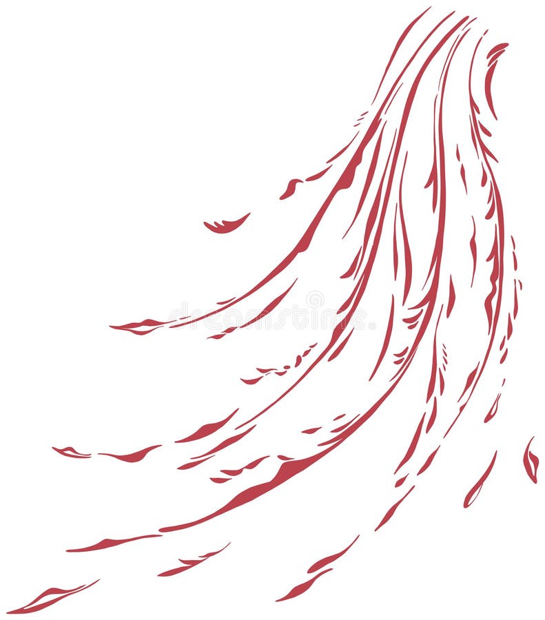 Red Decoration Pattern of Twisted Lines Looks Like a Waterfall Stock ...