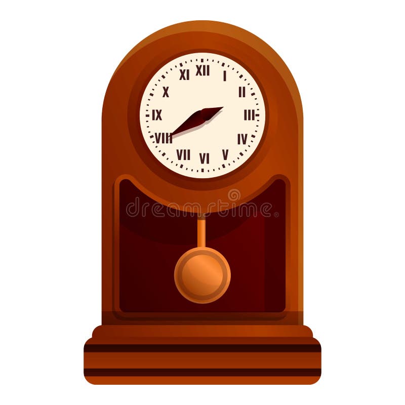 Pendulum Clock Time Icon, Cartoon Style Stock Vector - Illustration of ...