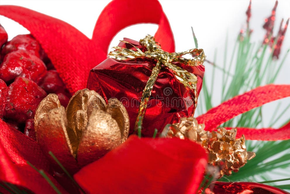 Decoration Red Wrapped Gift Stock Photo - Image of wrap, season: 34629212