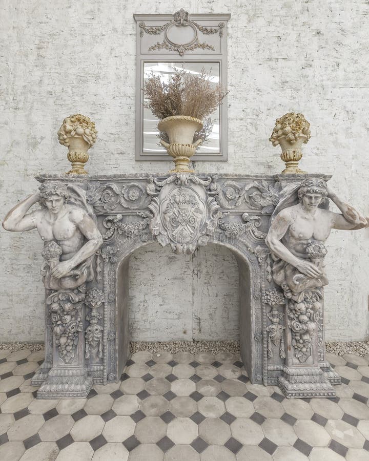 Decoration Sculpture with French Rococo Style. Stock Image - Image of ...